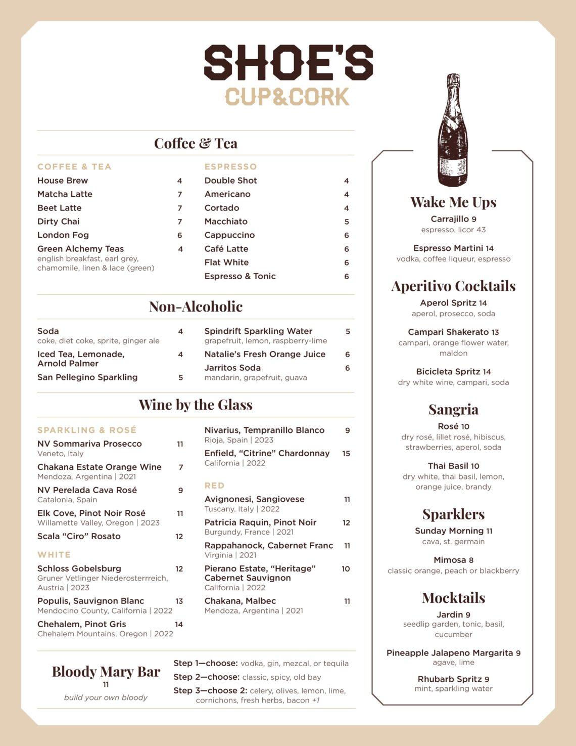 Shoes Cup & Cork in Leesburg reopens as an “American Brasserie”