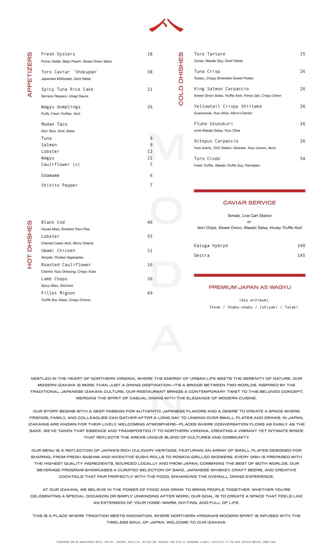 New in NoVa: Upscale Modan Japanese restaurant opens today