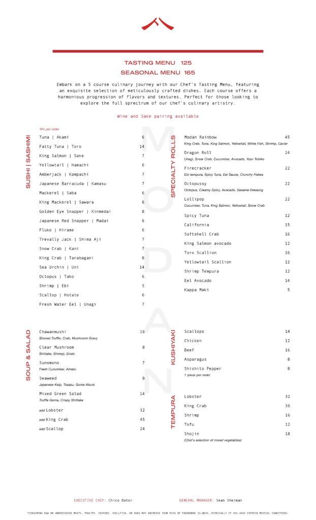 New in NoVa: Upscale Modan Japanese restaurant opens today