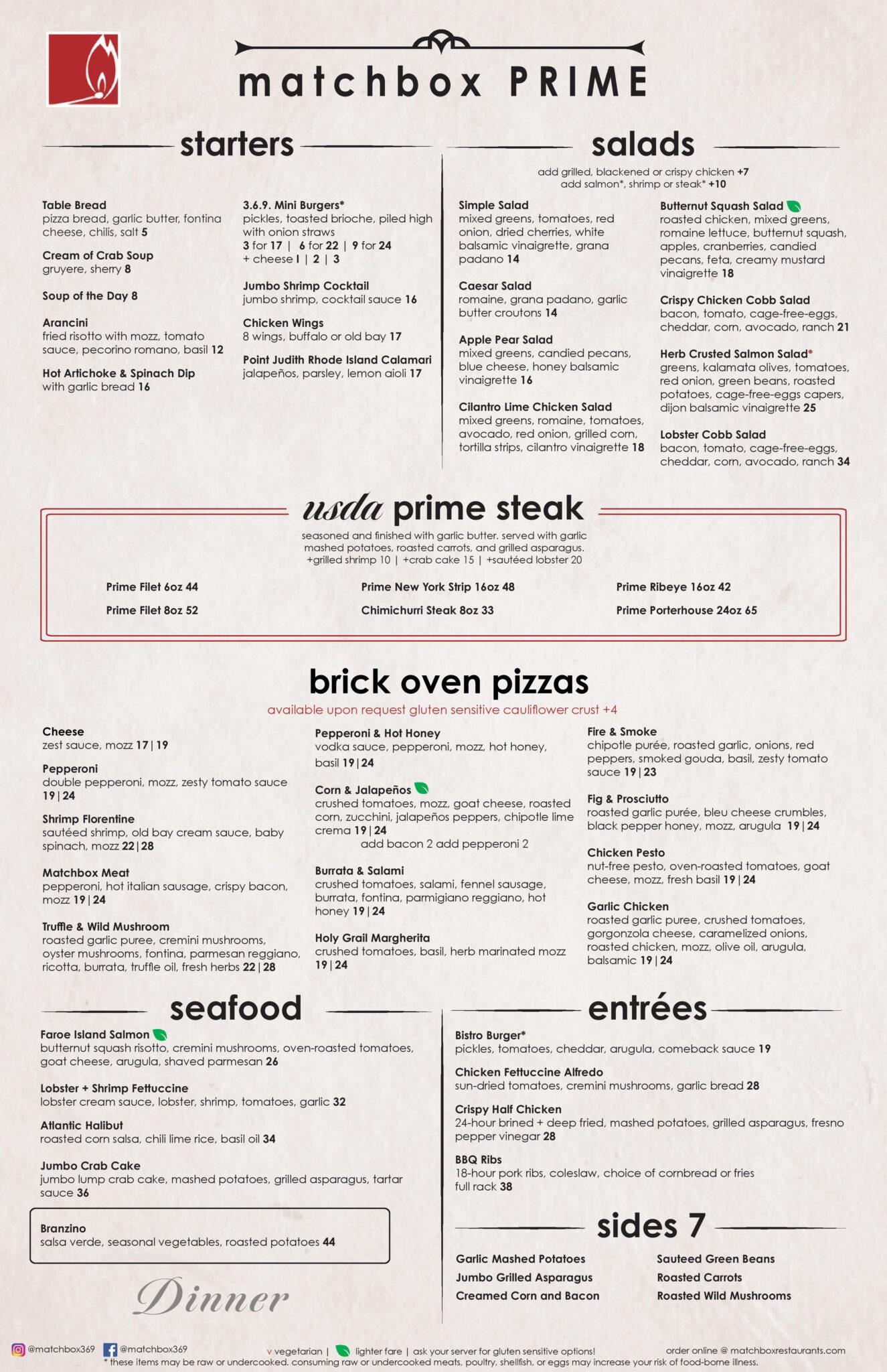 Matchbox unveils special new menu at one NoVa location