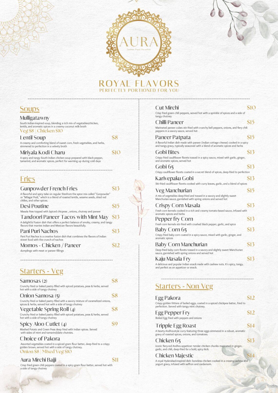 Aura Indian Food Paradise announces opening dates in Ashburn