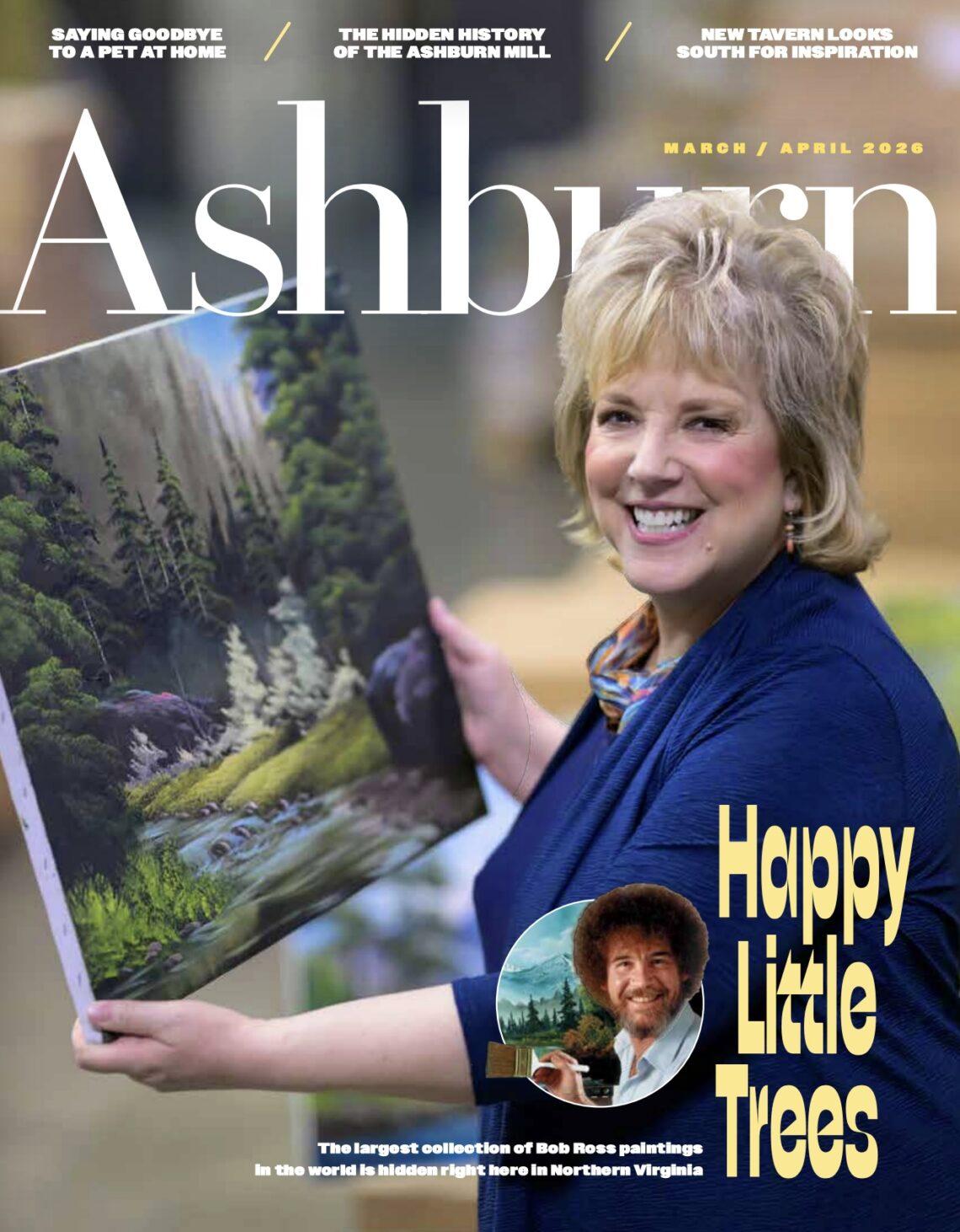 Bob Ross’ famous paintings in the latest Ashburn Magazine